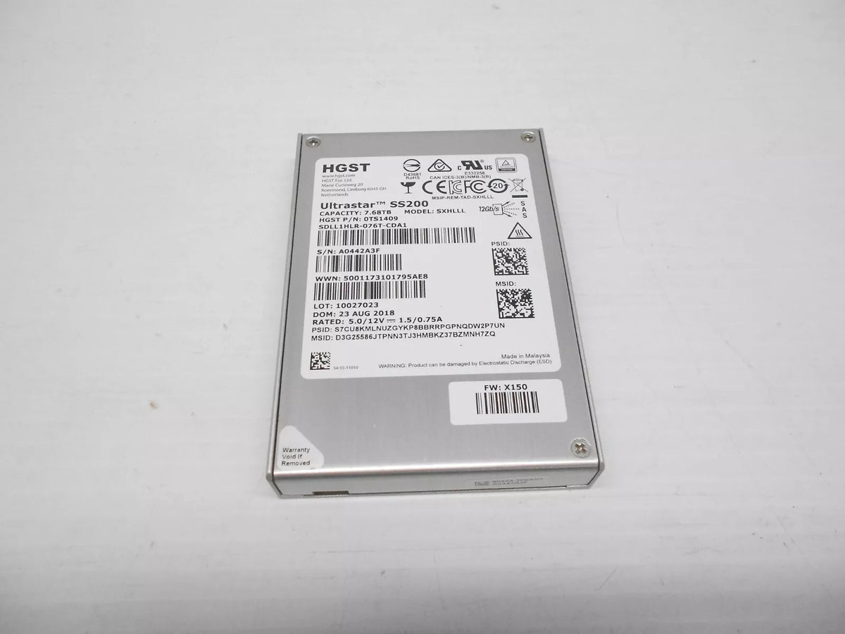 HGST SS200 7.68TB SSD SAS 12G Server JBOD Hard Drive Dell HP SXHLLL 0T ...